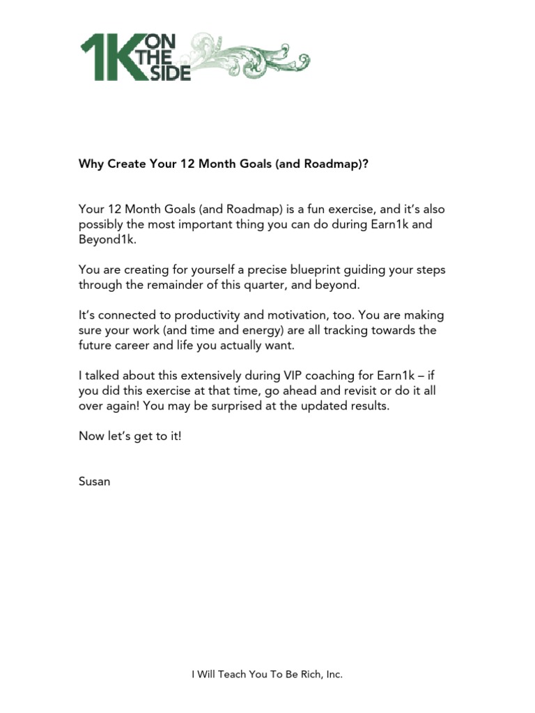 12 Month Goals Worksheet1 | PDF | Economies | Business