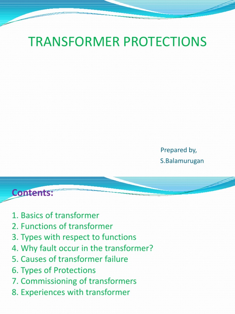 Transformer Protection Overview | PDF | Transformer | Electronics