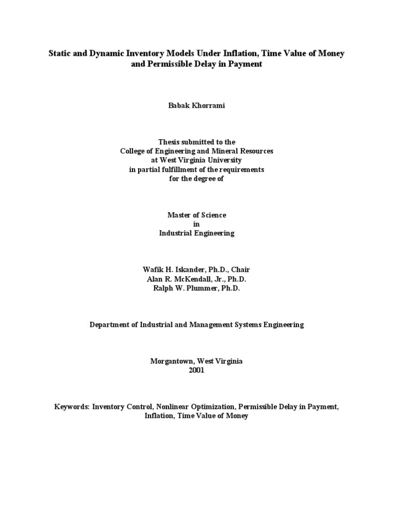 Inventory Models for Engineers | PDF | Mathematical Optimization ...