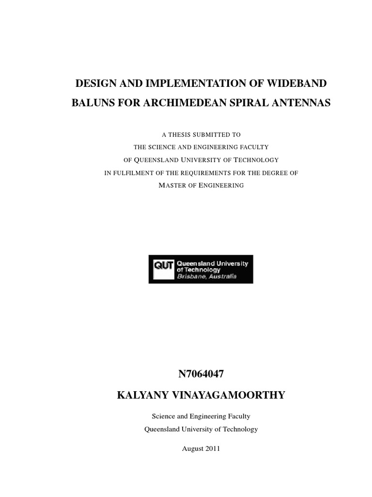 Wideband Balun PHD | PDF | Antenna (Radio) | Polarization (Waves)