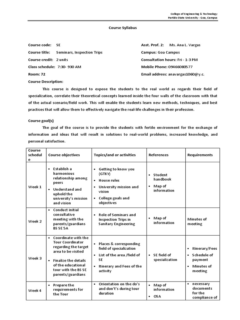 College of Engineering & Technology Partido State University - Goa ...