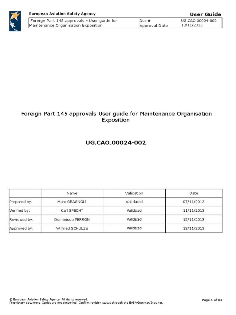 Part 145 Approvals-User Guide For MOE | PDF | Nondestructive Testing ...