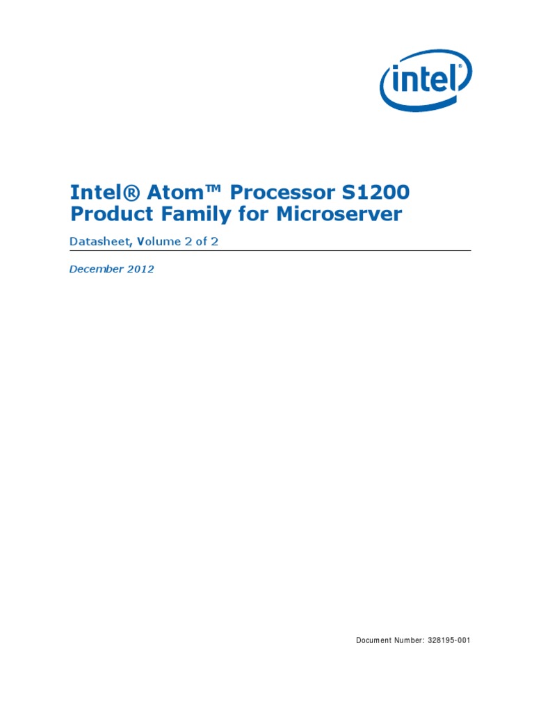 Intel Atom Processor S1200 Datasheet Vol 2 | PDF | Intel | Electronics