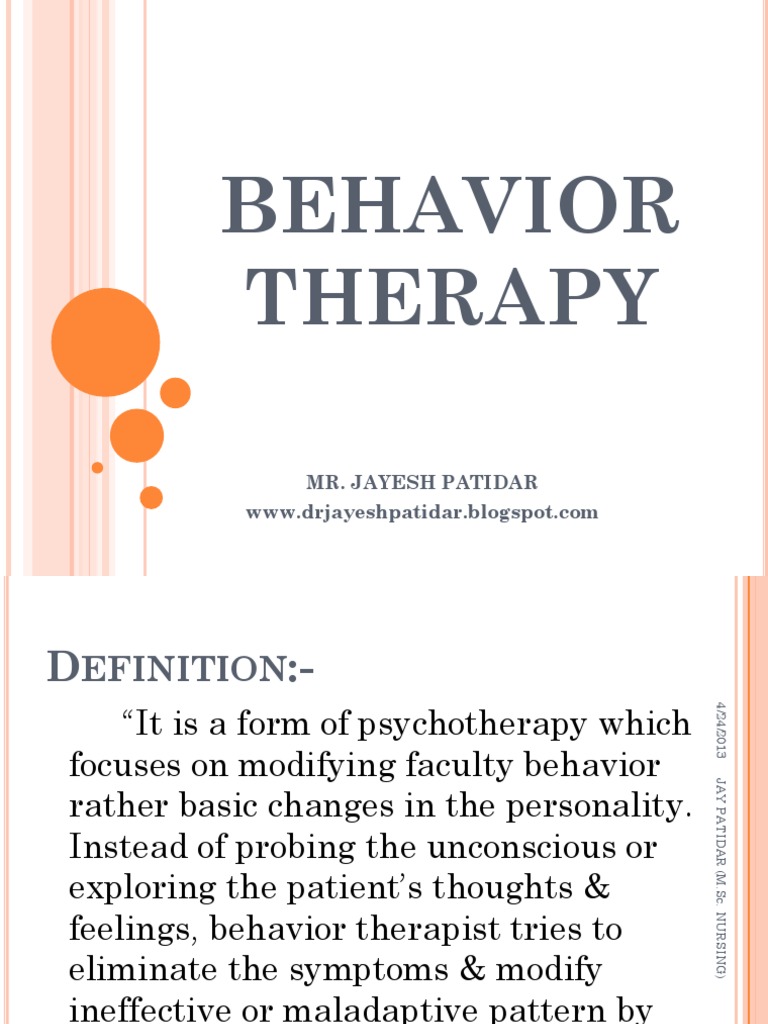 Behavior Therapy | PDF | Behaviour Therapy | Cognitive Behavioral Therapy