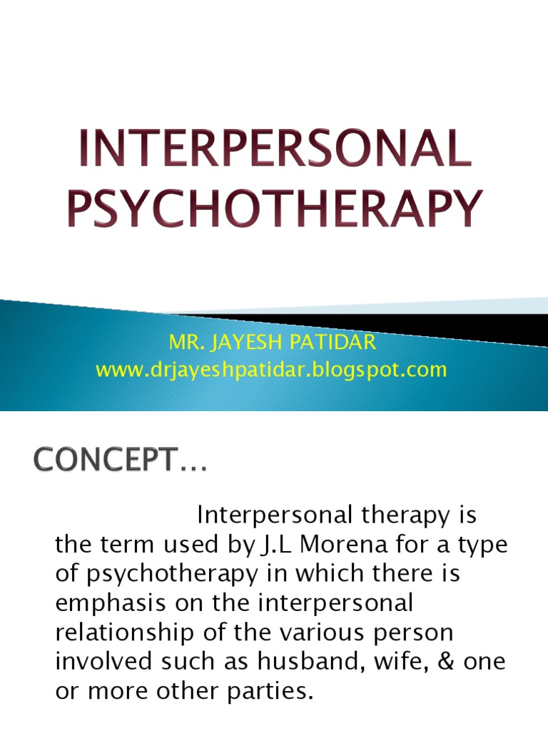 Interpersonal Therapy Techniques Overview | PDF | Family Therapy ...