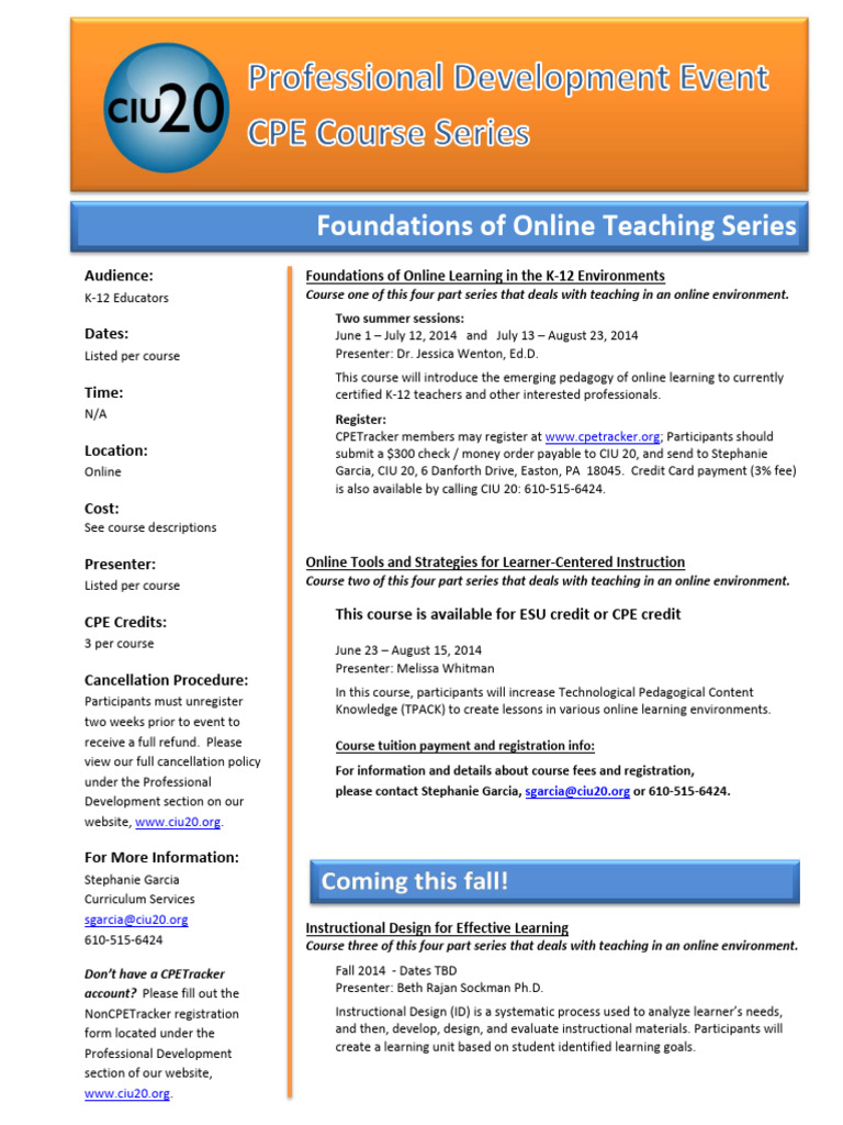 K-12 Online Teaching Course Series | PDF | Instructional Design ...