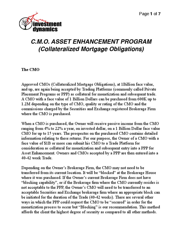 CMO Monetization Summary | PDF | Loans | Securities (Finance)