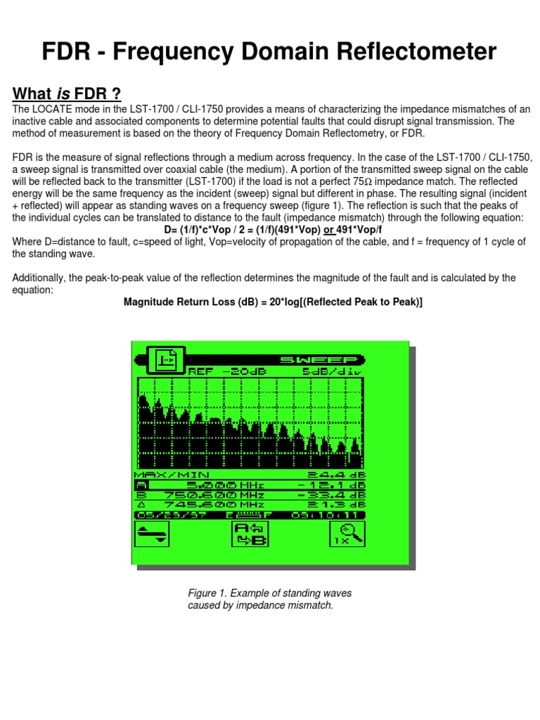 FDR - Frequency Domain Reflectometer PDF | PDF | Attenuation | Decibel