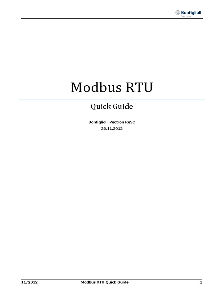 Modbus RTU Quick Guide | PDF | Ac Power | Power Supply