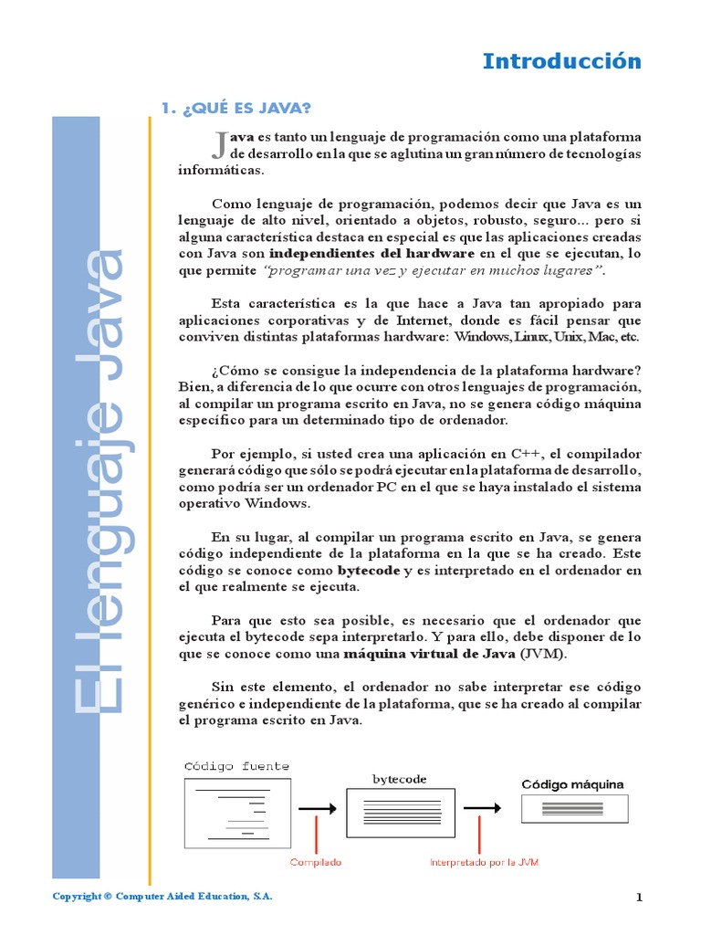 01 Manual JAVASE Lec01 Introduccion | PDF | máquina virtual de Java ...