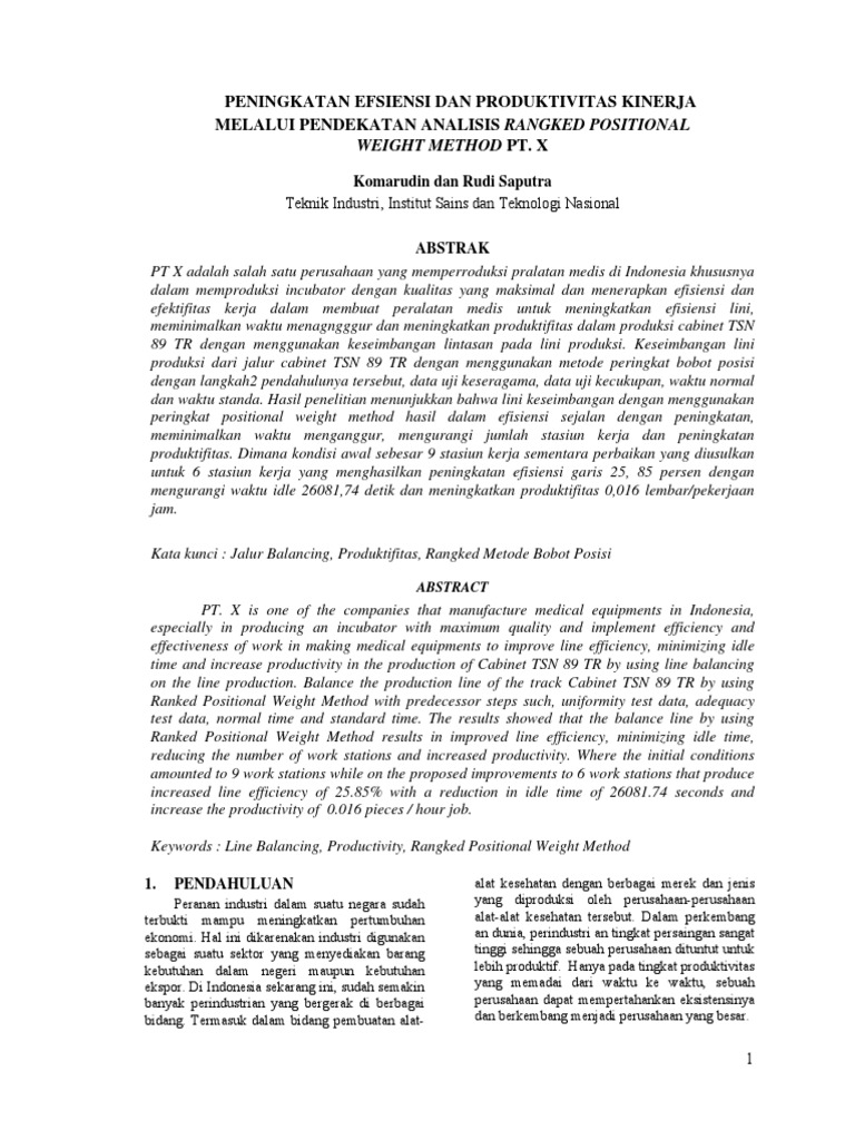 Jurnal Line Balancing | PDF