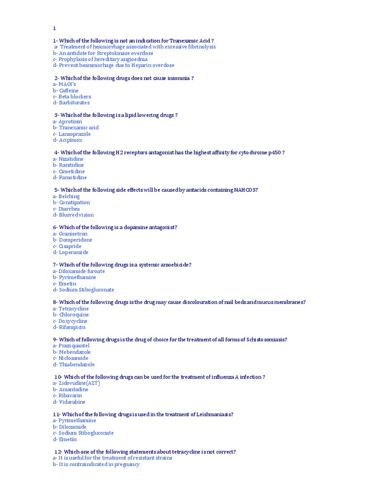 MOH Exam | PDF | Potassium Chloride | Mass Concentration (Chemistry)