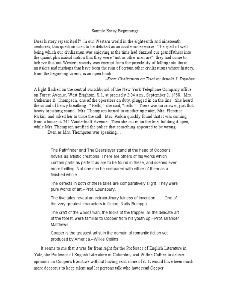 Exordium Examples HS | PDF