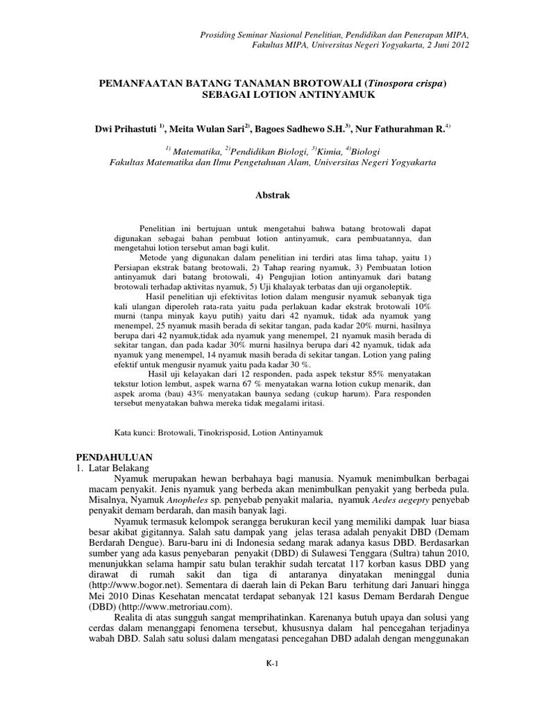 Dwi Prihastuti-Prosiding Semnas Mipa Brotowali Fix | PDF | Pengembangan ...
