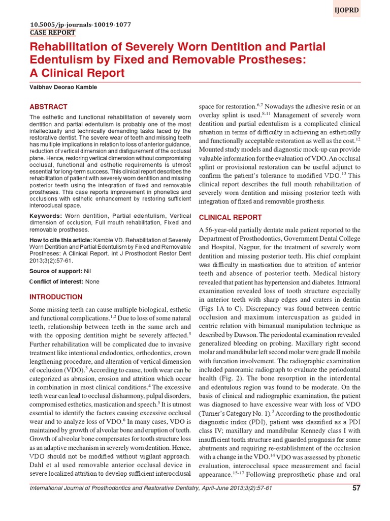 Restoration | PDF | Human Tooth | Dentures