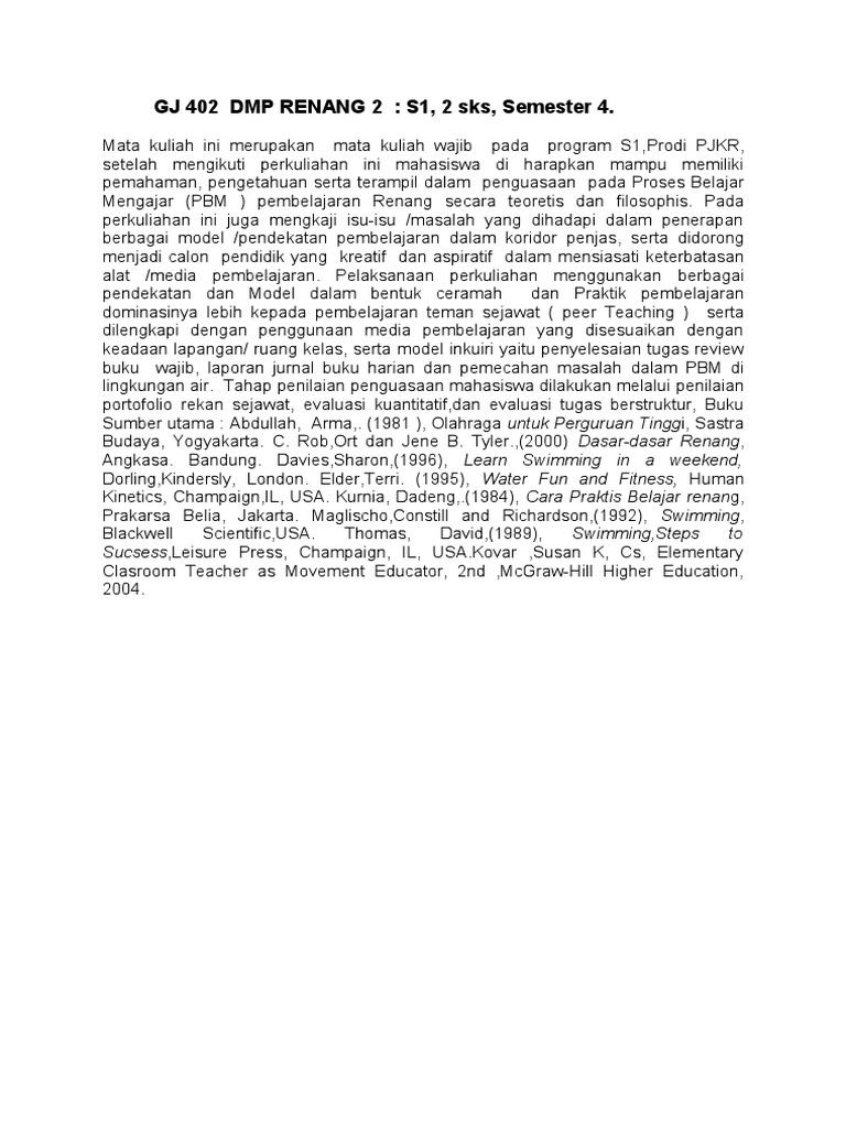 Atletik, Renang. Permainan Net, DMP Renang, DMP Atletik | PDF