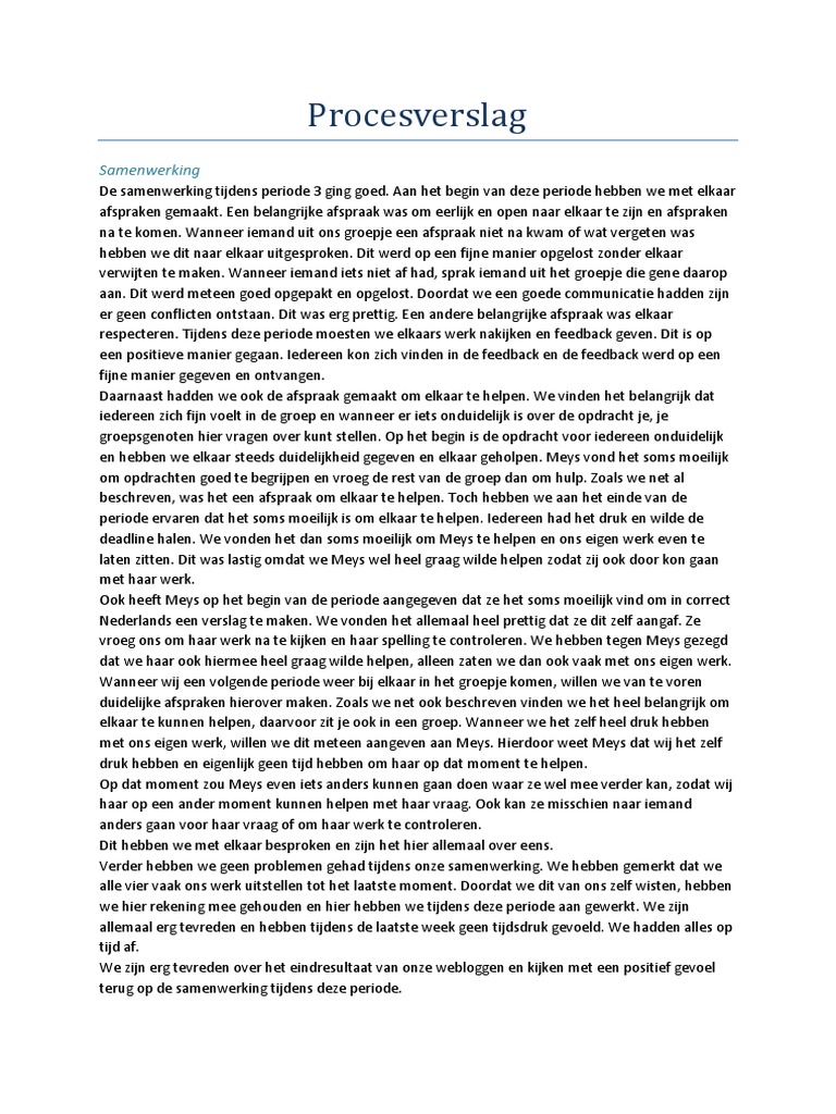 Eind Procesverslag 2 | PDF