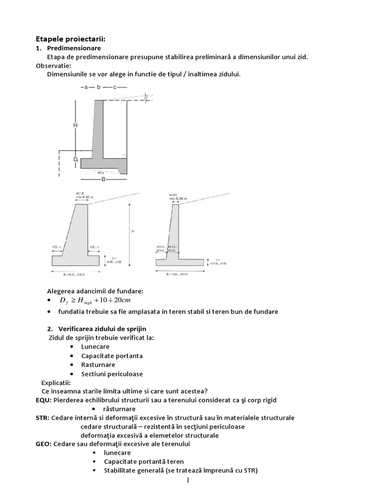 TEMA1 - Zid de Sprijin | PDF