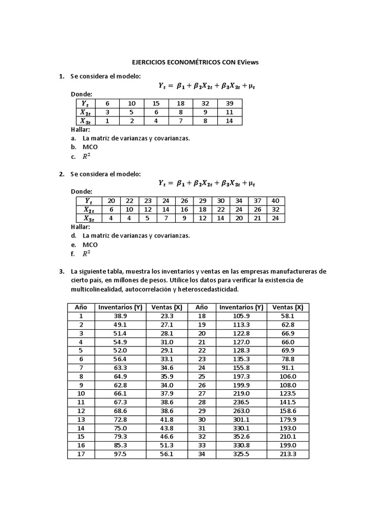 Ejercicios Econométricos Con Eviews | PDF | Inflación | Libra esterlina