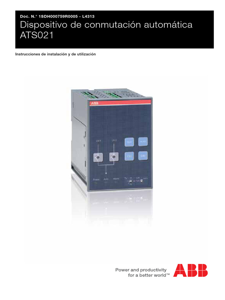 Manual de Instalación ATS021 ABB | PDF | Cambiar | Transformador