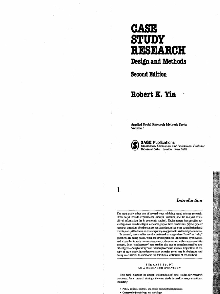 Case Study Rresearch - Design and Methods | PDF | Case Study ...