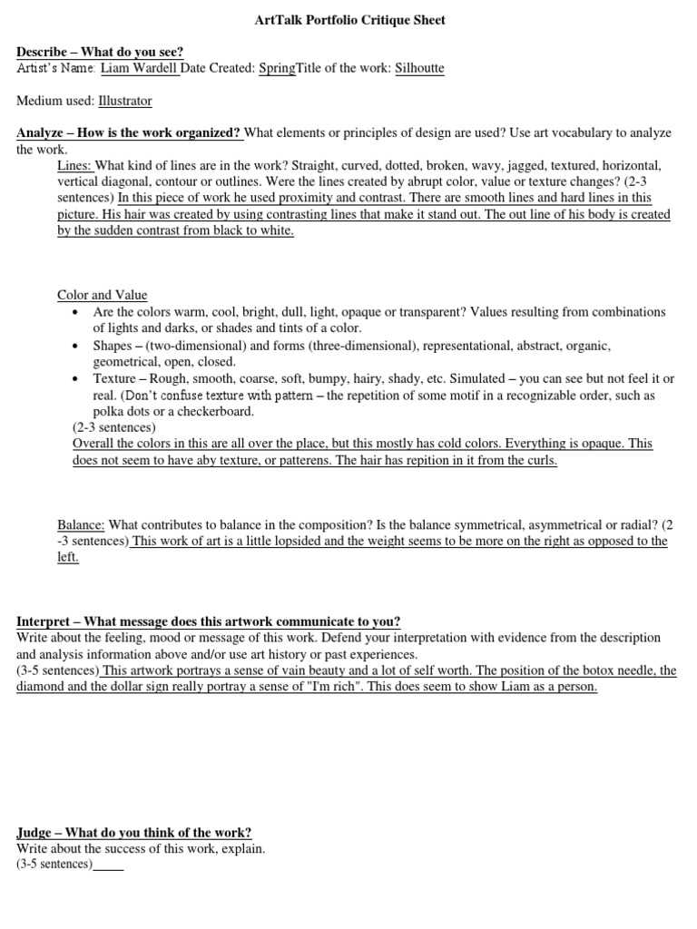 Art Critique for Students | PDF