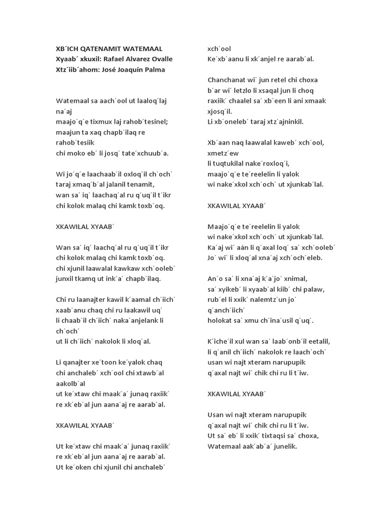 Guatemalan Heritage Poem | PDF | Self-Improvement | Wellness
