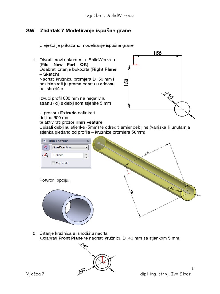 SolidWorks - Vjezba 07 | PDF
