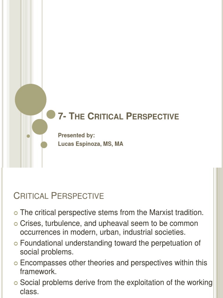 7- The Critical Perspective | Deviance (Sociology) | Capitalism