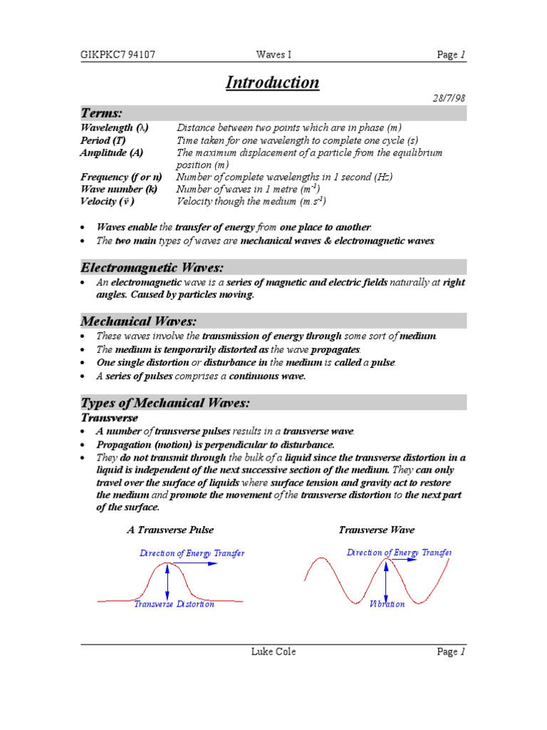Waves | PDF | Waves | Wavelength