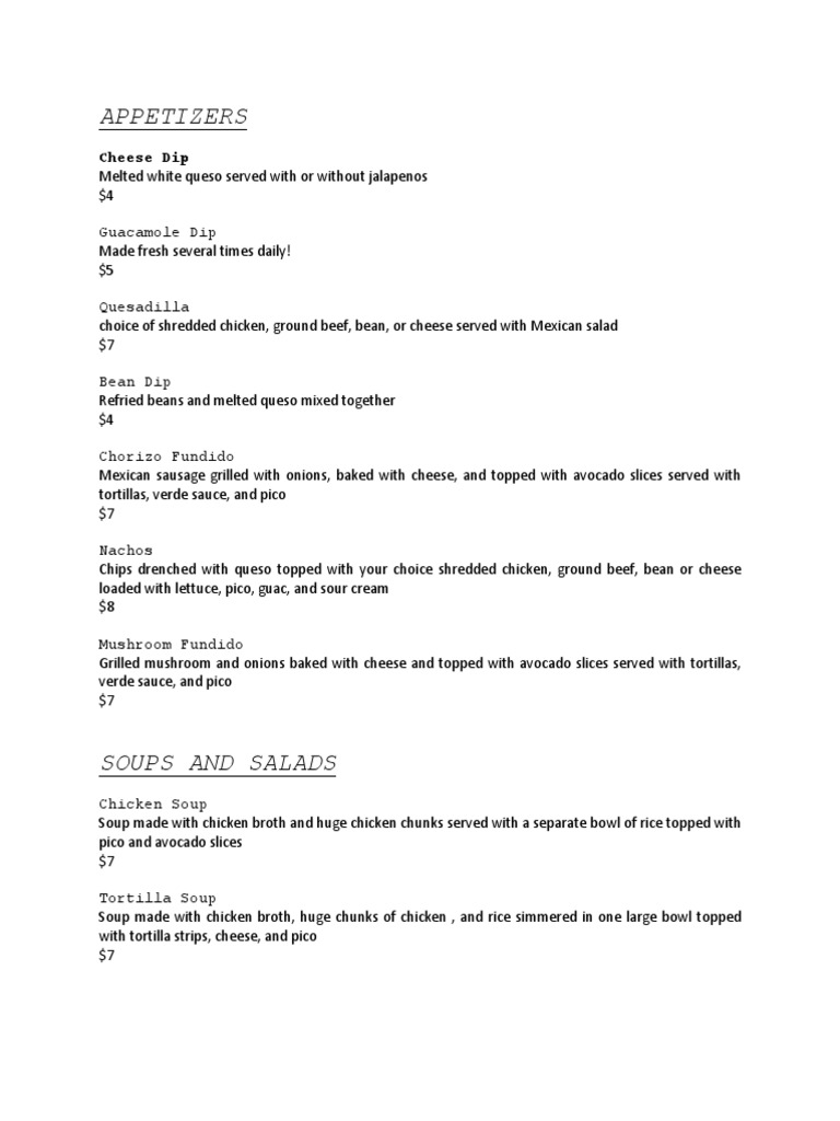 Tierra Menu Web | PDF | Burrito | Taco