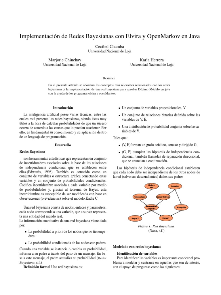 Redes Bayesianas en Java con Elvira y OpenMarkov | PDF | Red Bayesiana ...