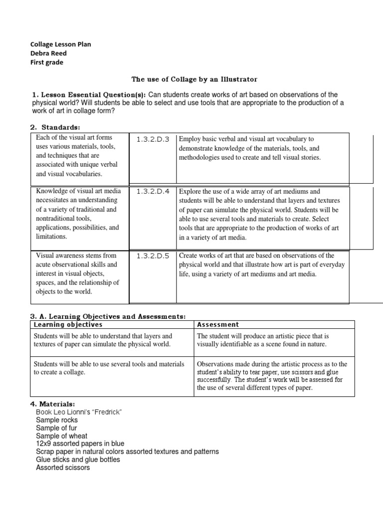 Lesson Plan Collage | PDF | Collage | Lesson Plan