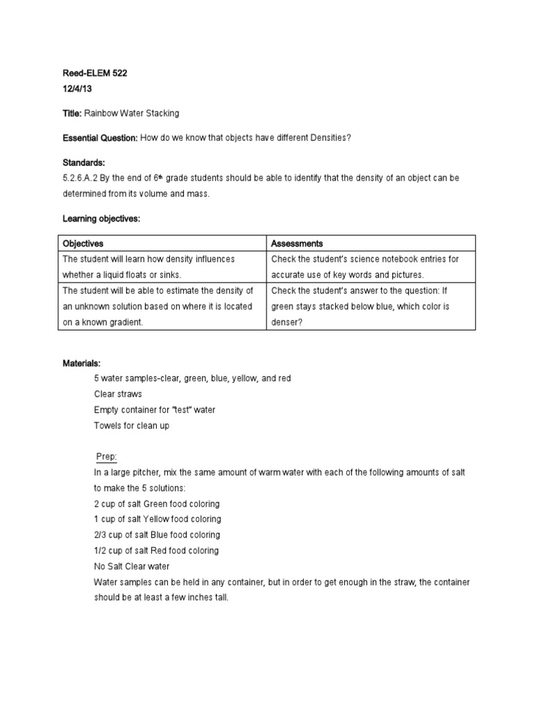 Rainbow Straw | PDF | Density | Salinity