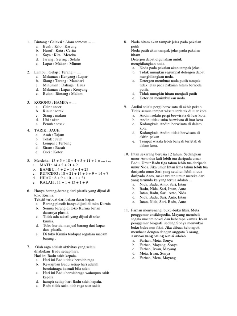 Soal Tpa Pdf