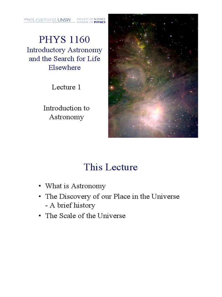 Lecture 1 - Introduction To Astronomy (White Background) | PDF | Milky ...