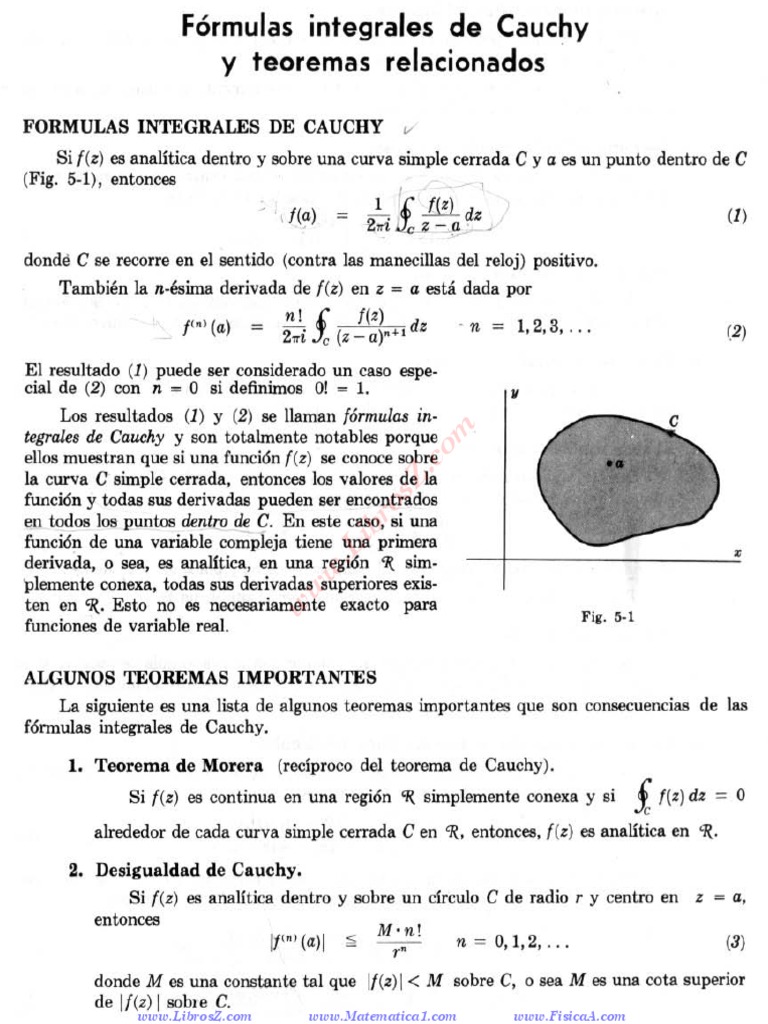Teoremas y Fórmulas de Cauchy | PDF | Análisis complejo | Integral