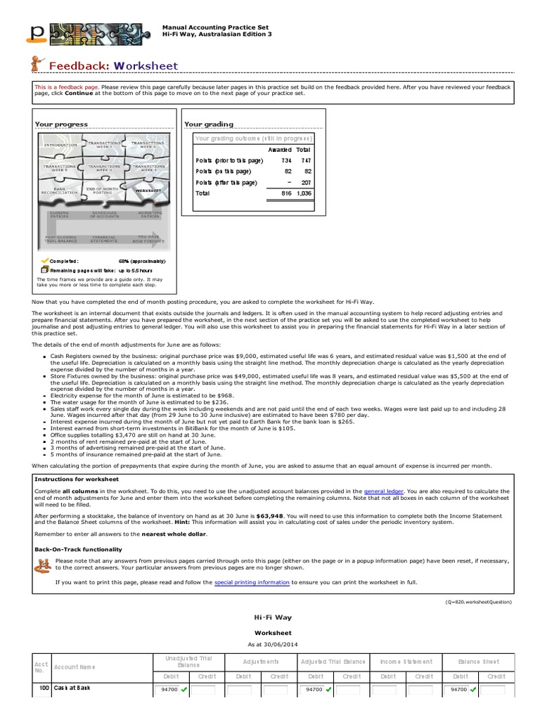 Worksheet | PDF | Debits And Credits | Expense