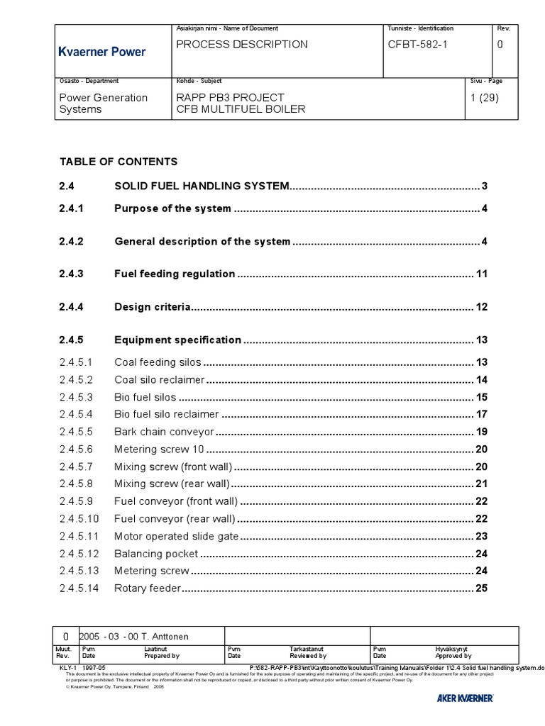 Solid Fuel Handling System Overview | PDF | Screw | Boiler