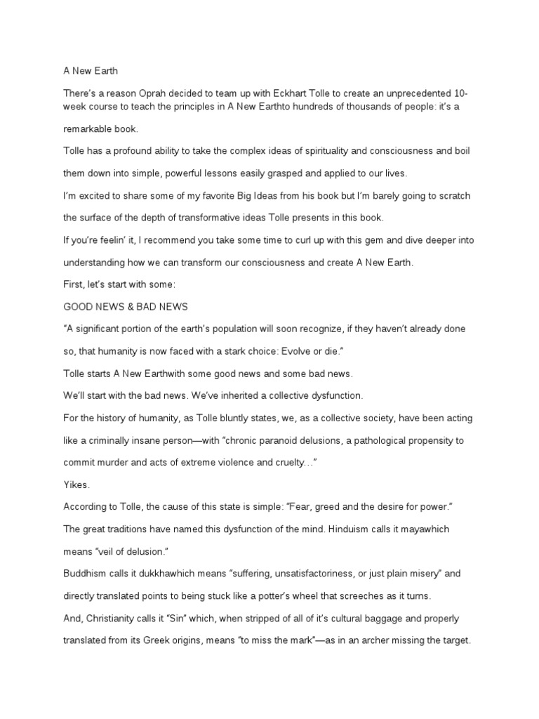 A New Earth | PDF | Science | Philosophical Science