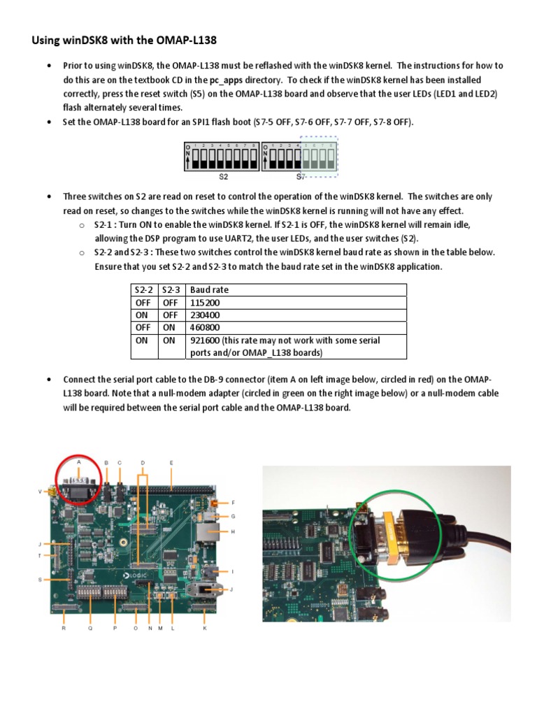Using winDSK8 with OMAP-L138 Setup | PDF