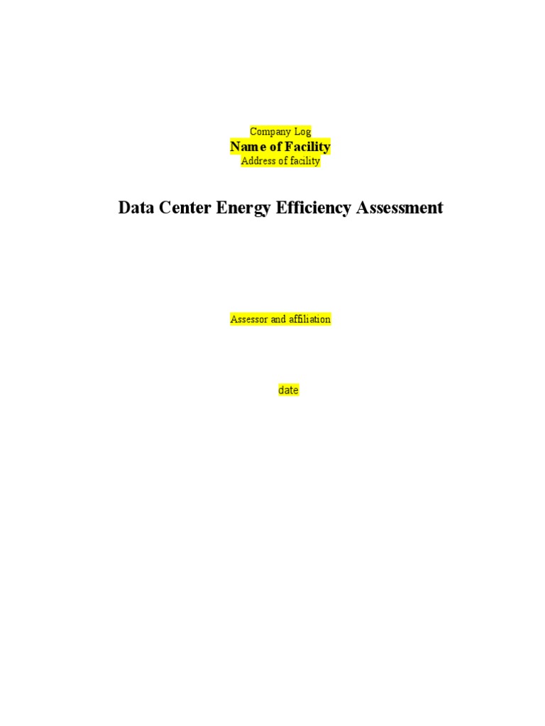 Data Center Report Template | PDF | Data Center | Thermodynamics