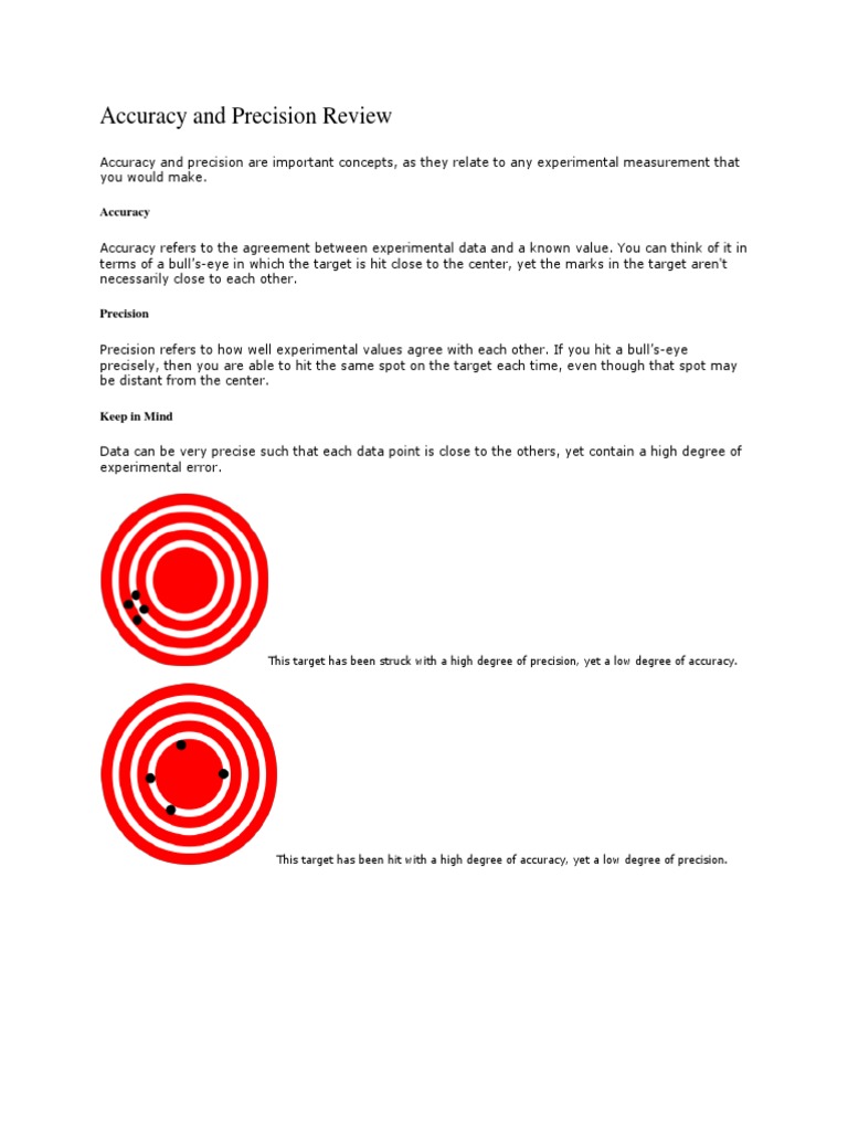 Accuracy and Precision Review | PDF