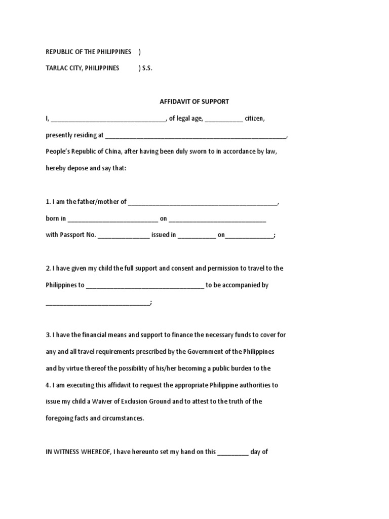 Affidavit of Support | PDF