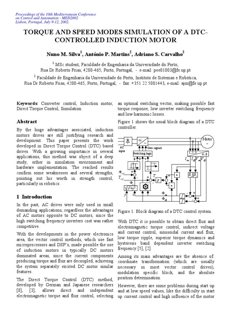 4 Direct Torque Control Of Induction Motor Using Simulink Pdf Physical Quantities