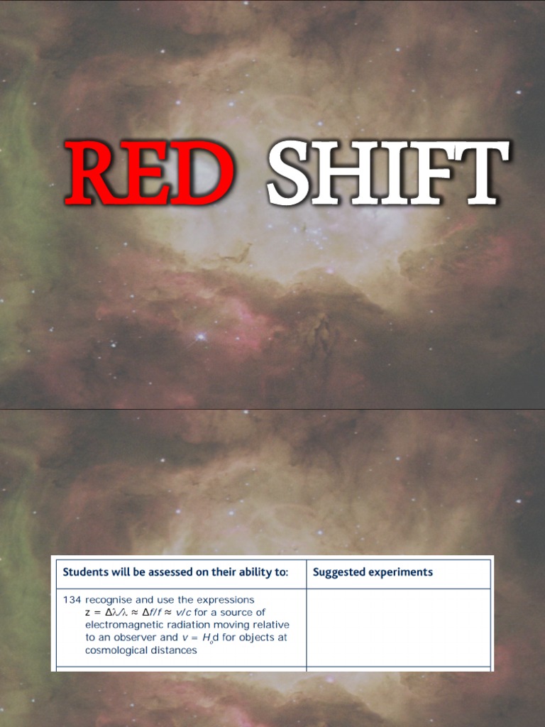 Red Shift Lesson | PDF | Redshift | Spacetime