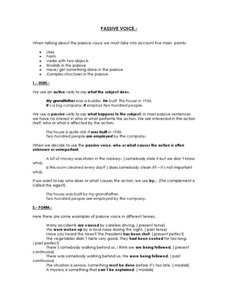 Passive Voice Theory | PDF | Object (Grammar) | Verb