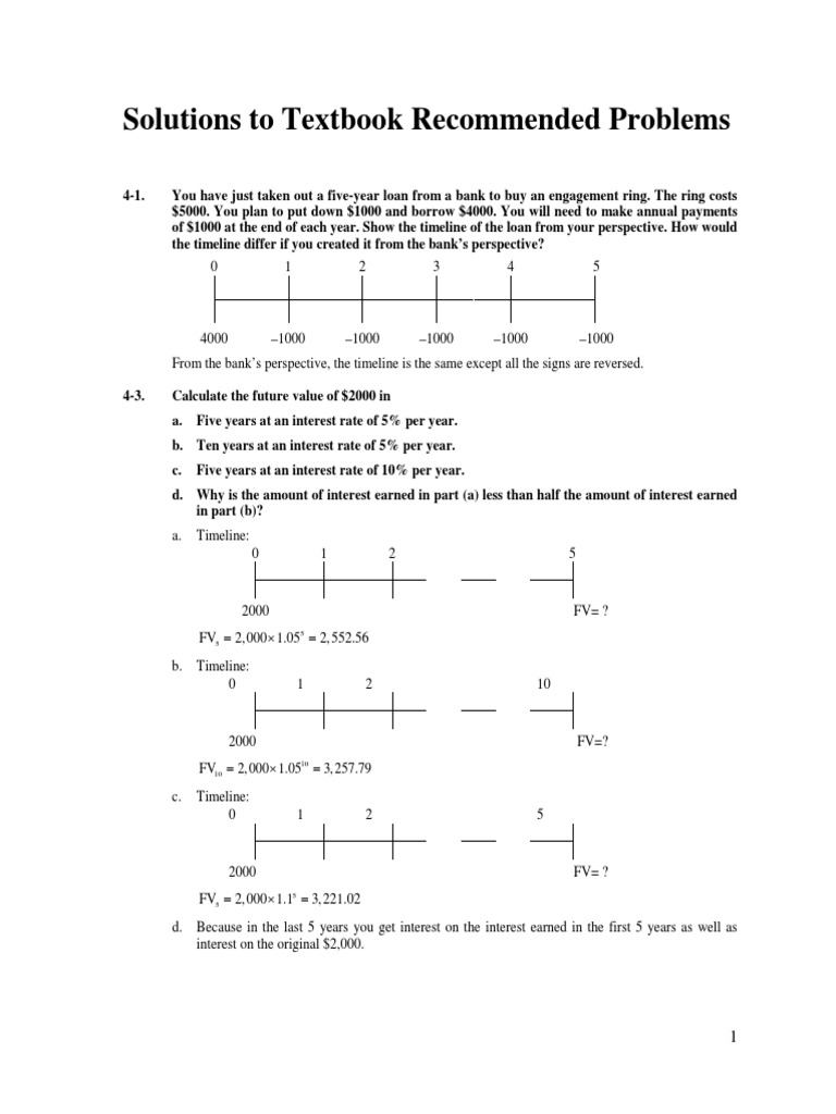 Solutions To Textbook Recommended Problems | PDF | Present Value | Net ...