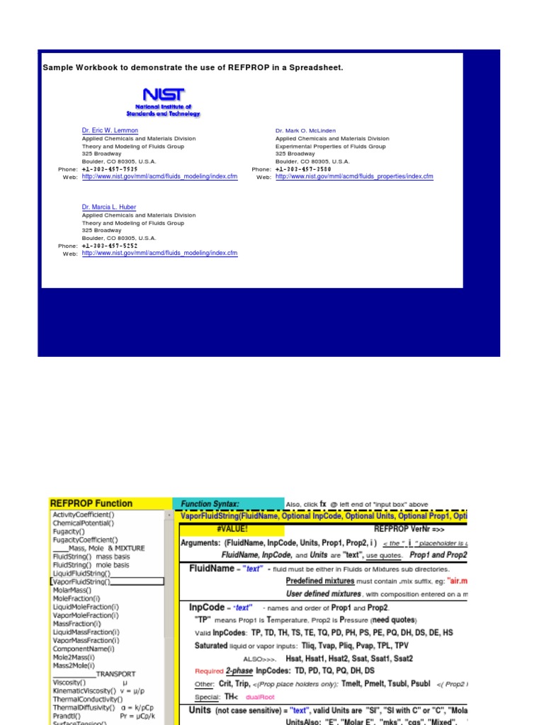 Ref Prop | Download Free PDF | Microsoft Excel | Enthalpy