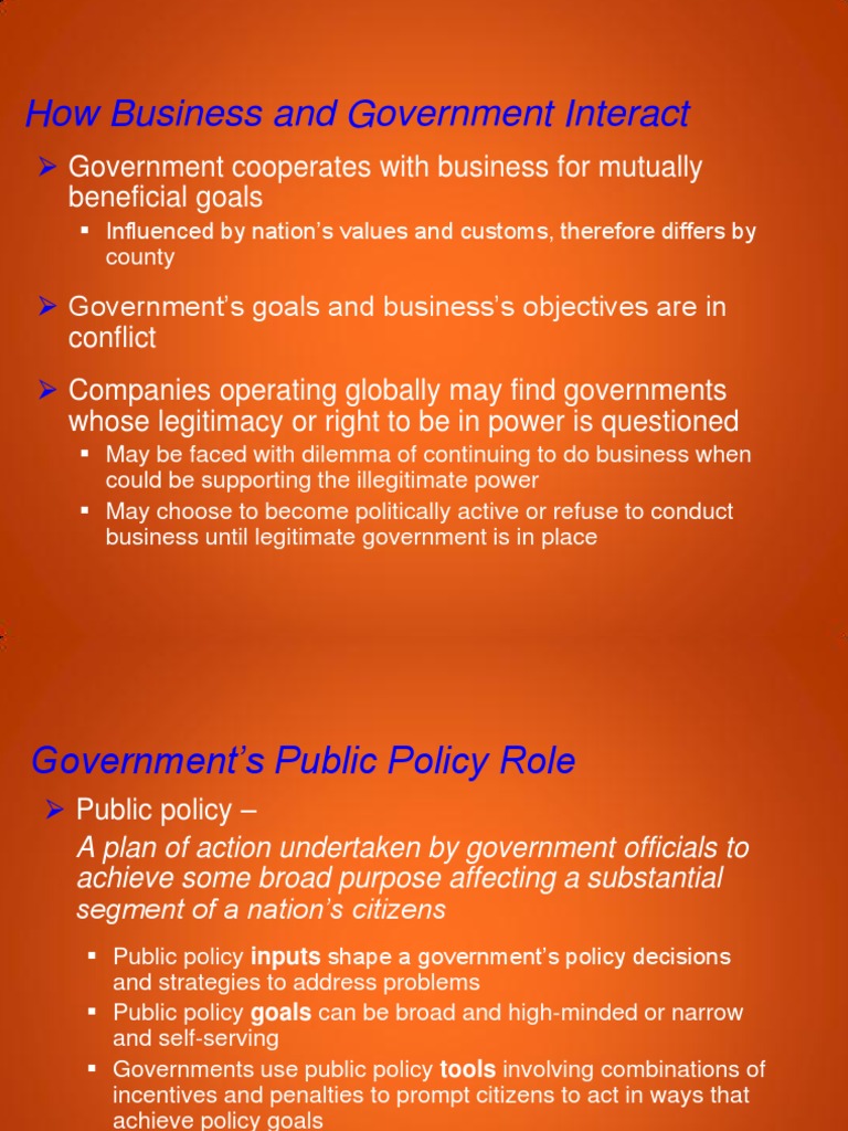 How Business and Government Interact: Government Cooperates With ...
